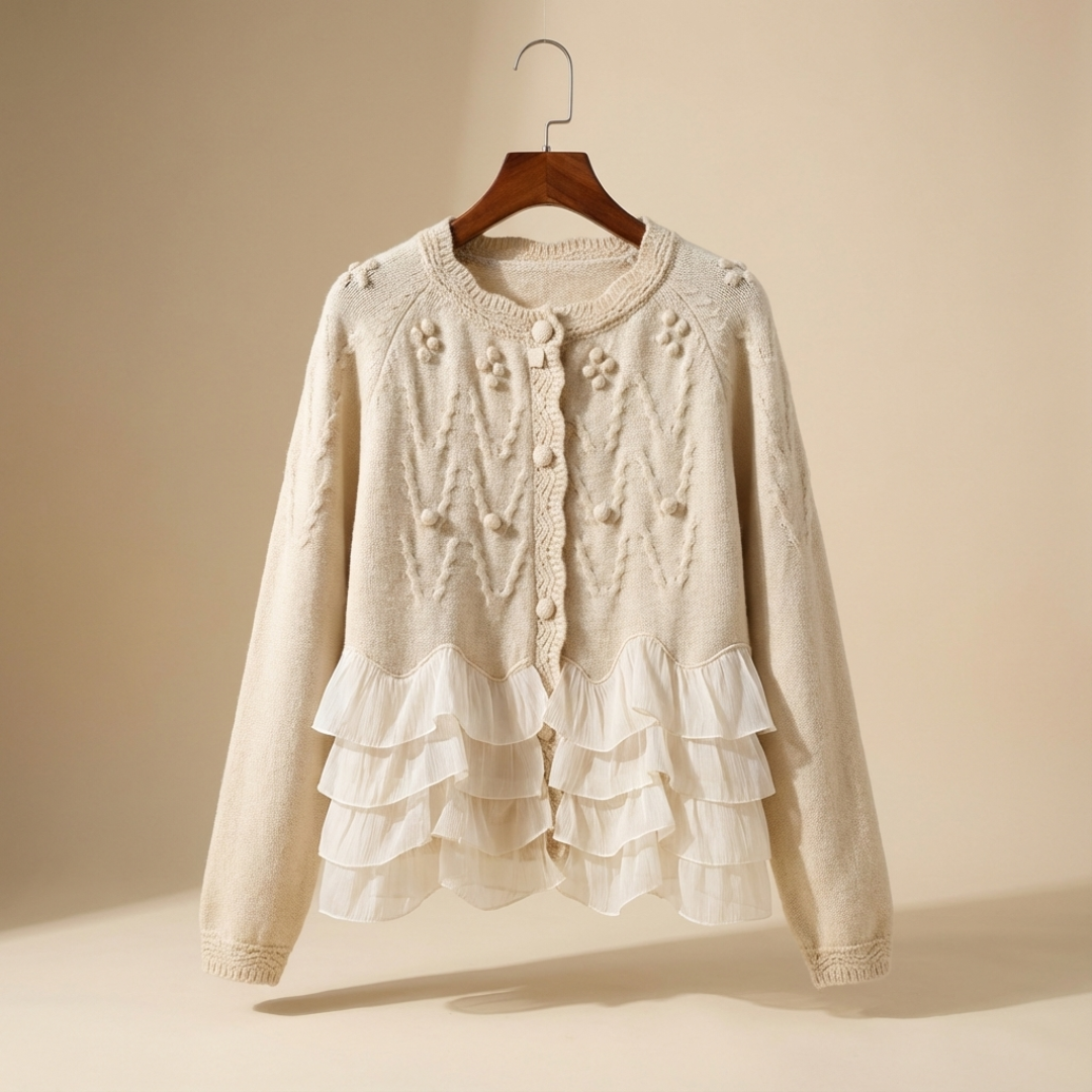 Natalie Ruffle Cardigan™ – Olivia Bennett Toronto