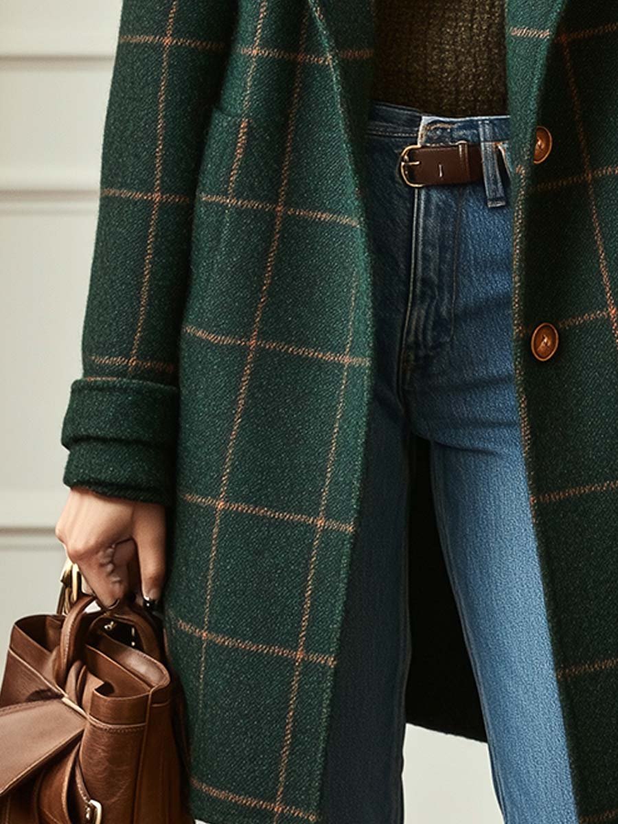 Olivia™ | Classic Checked Coat – Olivia Bennett Toronto